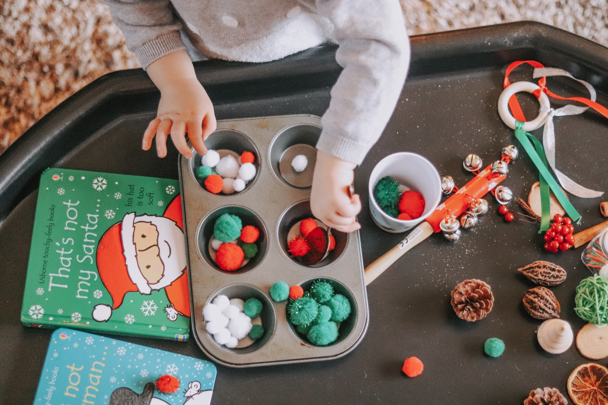 Christmas Themed Tuff Tray Play · Simply Together